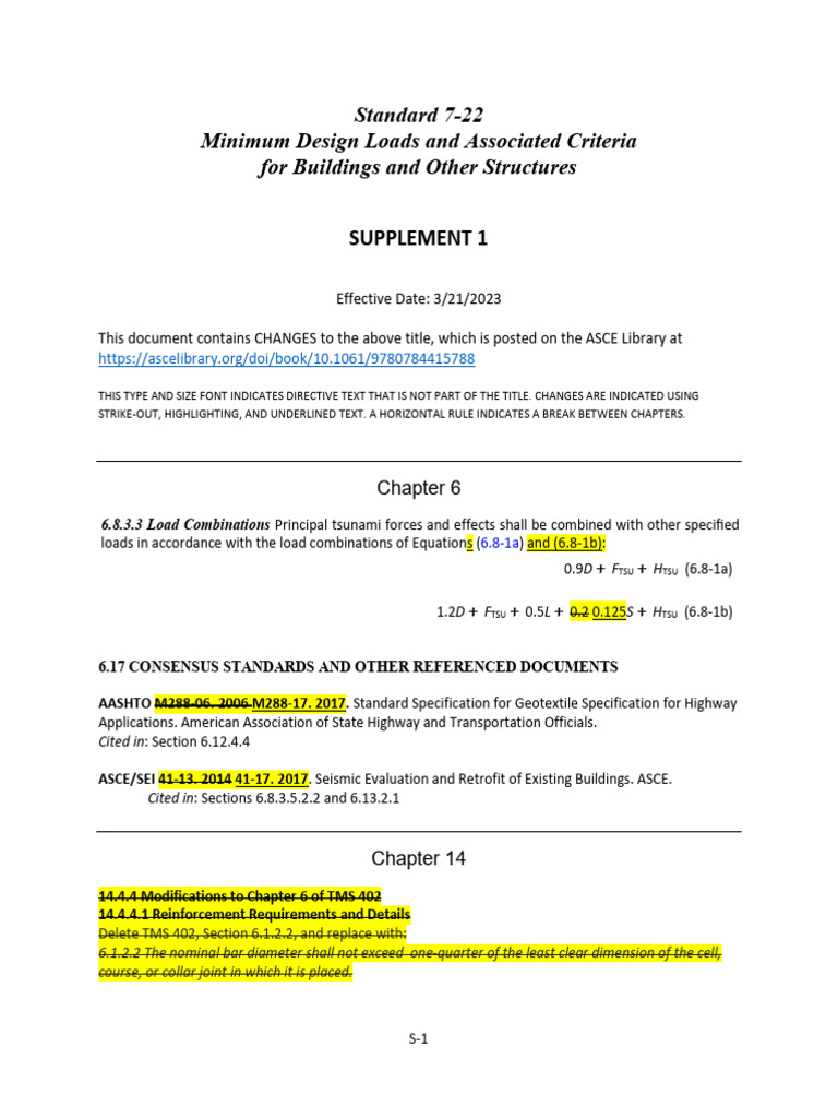 ASCE 7-22 Supplement 1 | PDF | Civil Engineering | Mechanical Engineering