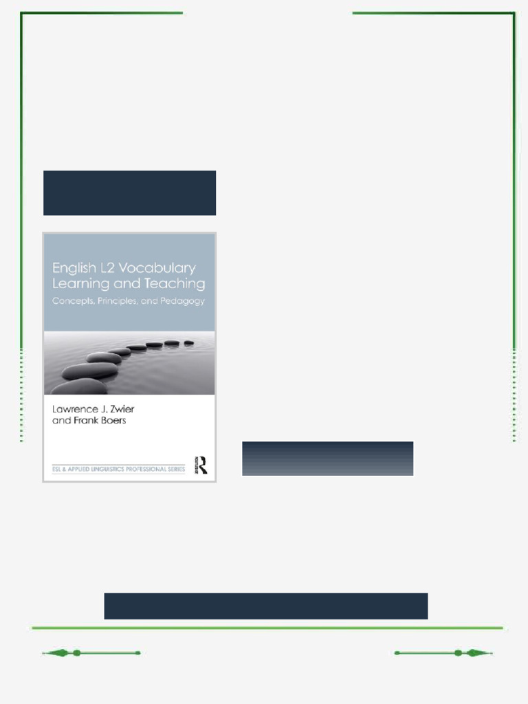 English L2 Vocabulary Learning and Teaching Concepts Principles and Pedagogy 1st Edition ...