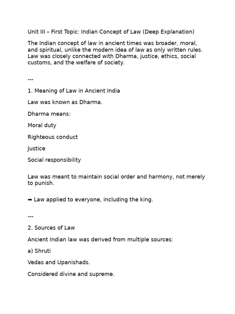Unit III – First Topic Indian(1) | PDF | Dharma | Justice