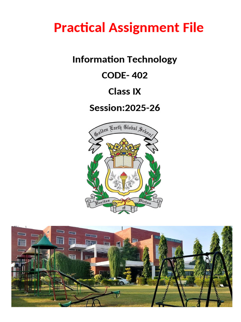 Class IX IT Practical Assignment 2025-26 | PDF | Spreadsheet | Computer ...