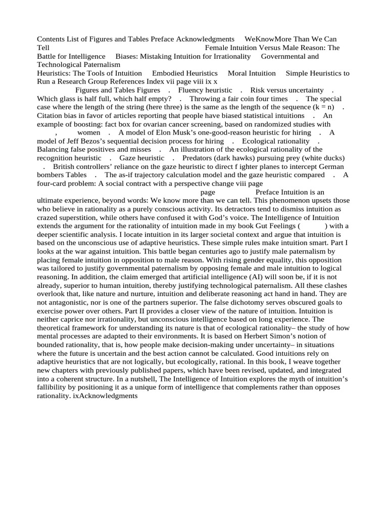 cuprins carte intuitia | PDF | Intuition | Rationality