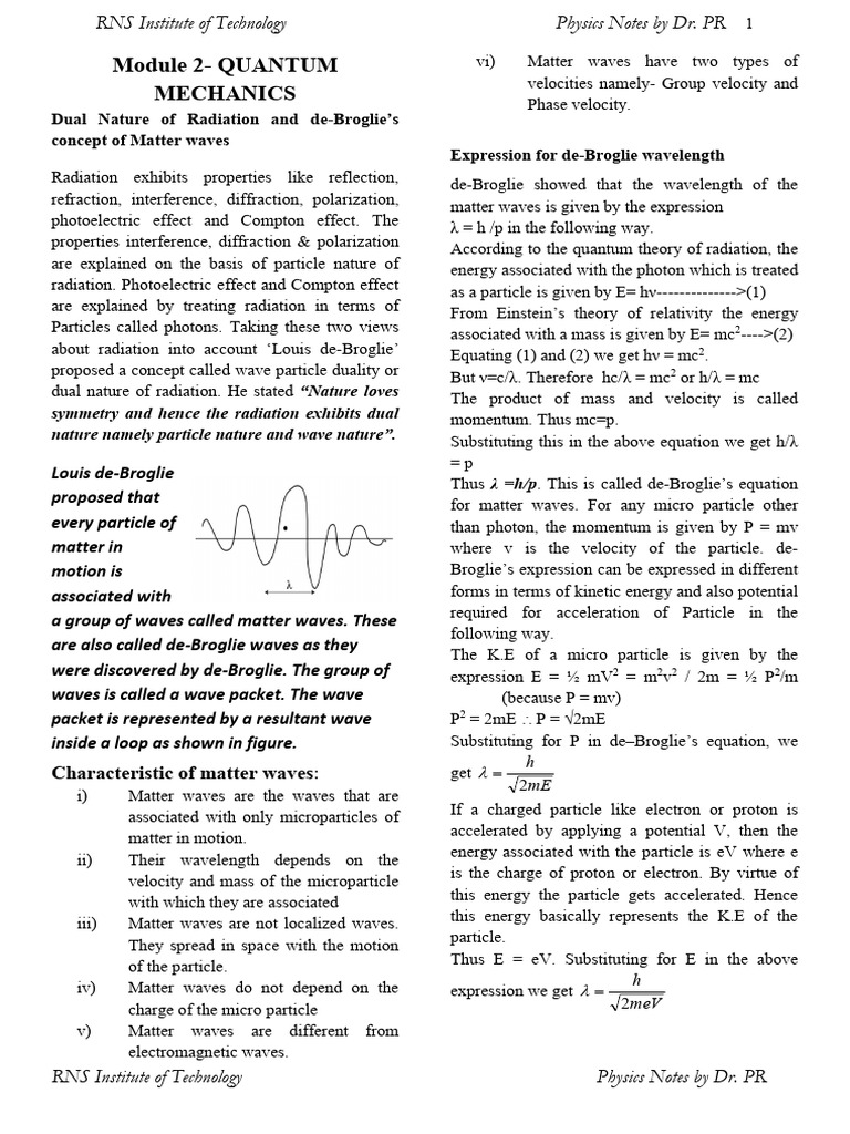 Quantum Mechanics: Wave-Particle Duality | PDF | Waves | Wave Function