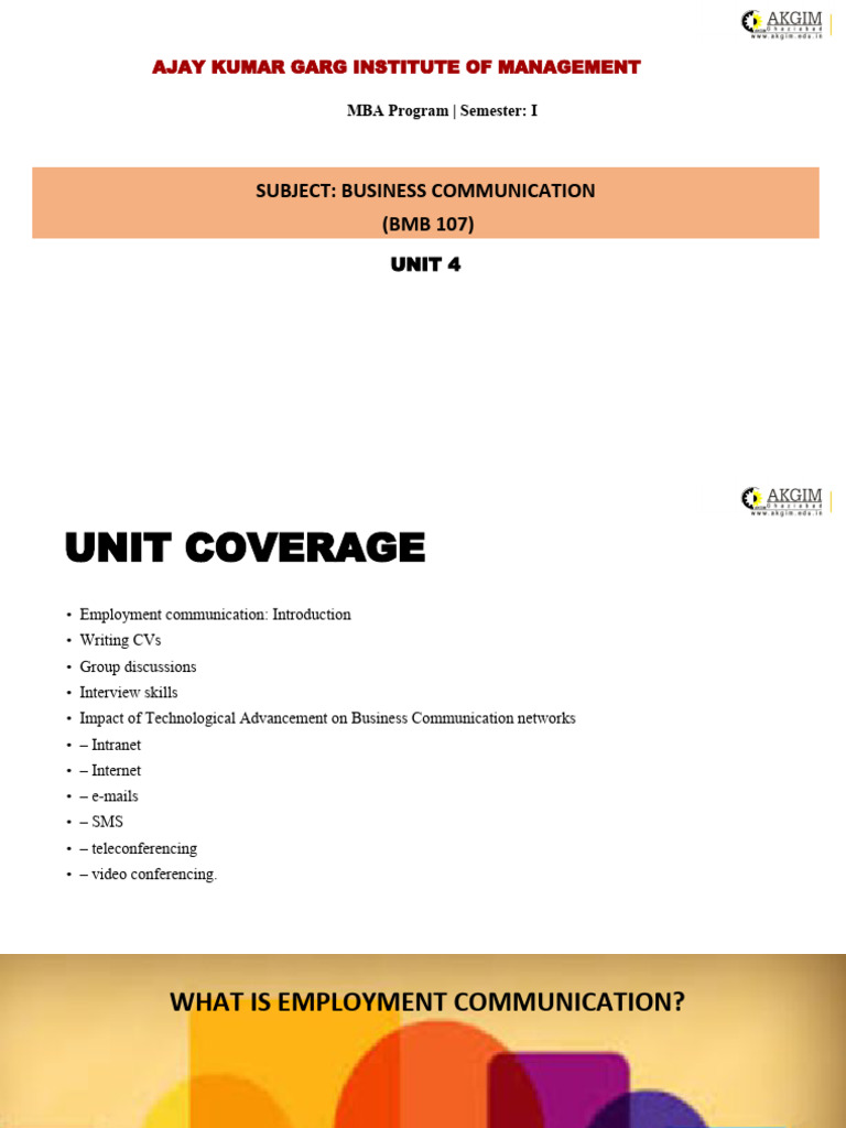 Business Communication Unit 4 Remaining Part | PDF | Résumé | Internet