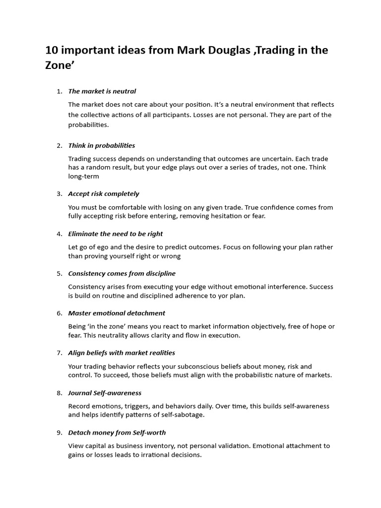 10 Important Ideas From Mark Douglas | PDF