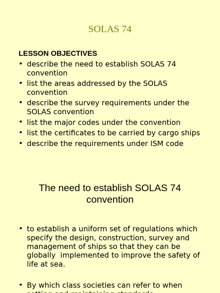 SOLAS_74 | PDF | Ships | Cargo