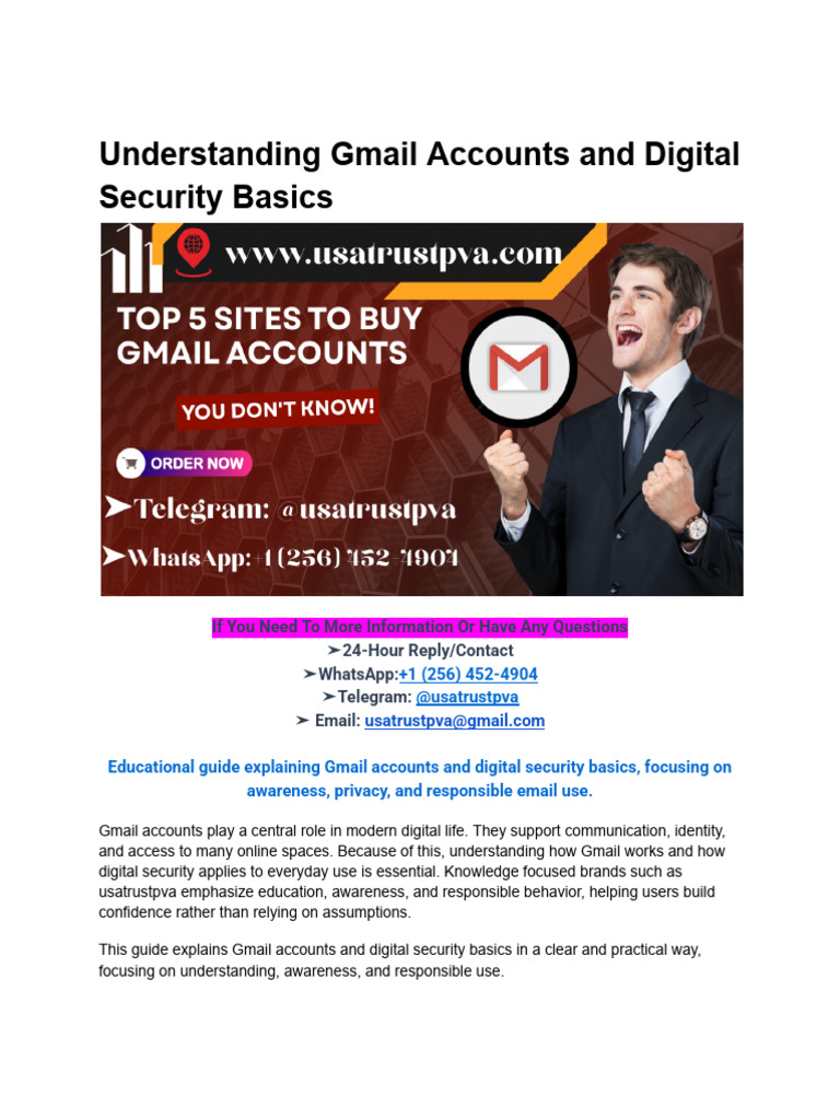 Understanding Gmail Accounts and Digital Security Basics | PDF | Gmail ...