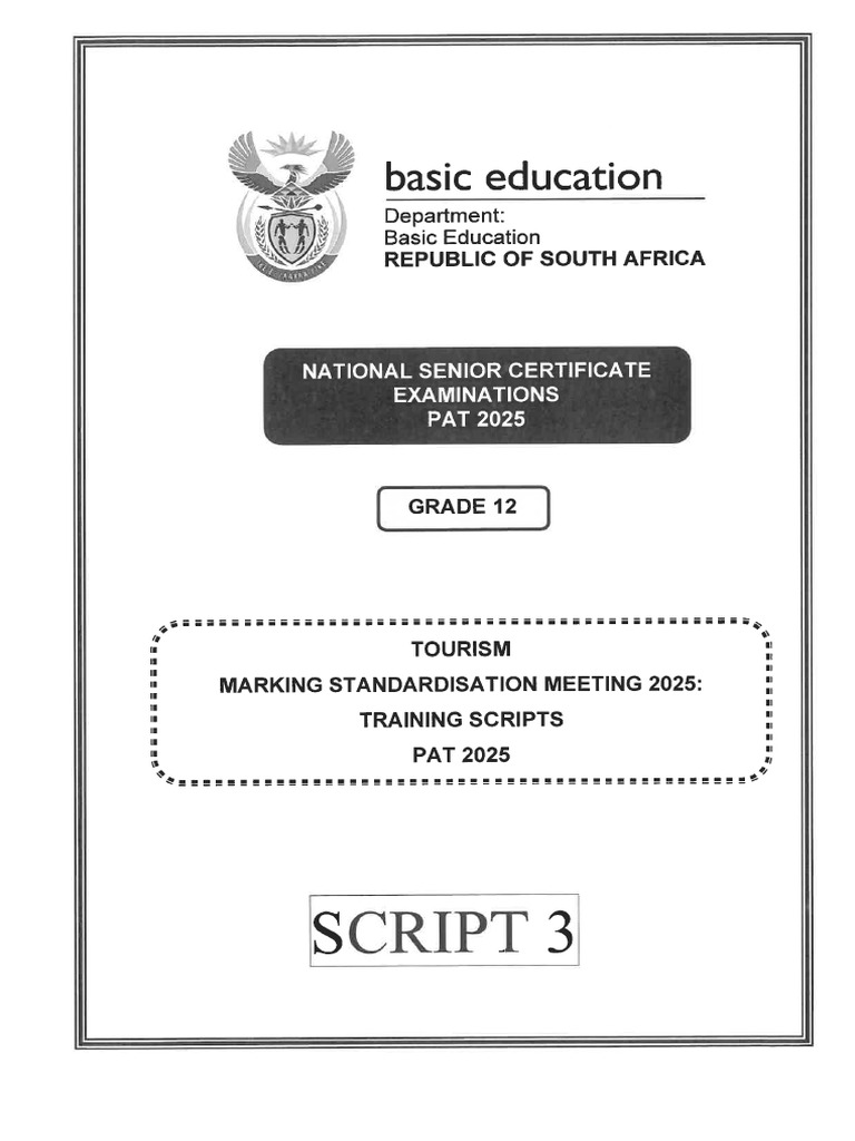 Tourism PAT 2025 Training Script 3 | PDF