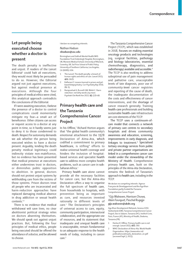 Primary-health-care-and-the-Tanzania-Comprehensive | PDF | Health Care ...