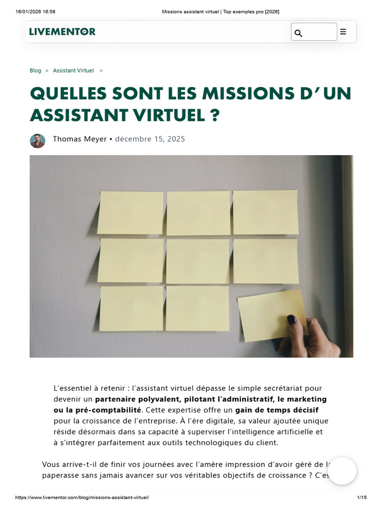 Missions clés d'un assistant virtuel | PDF | Intelligence artificielle ...