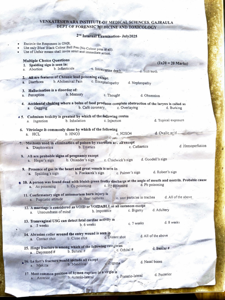 FMT Mcqs | PDF