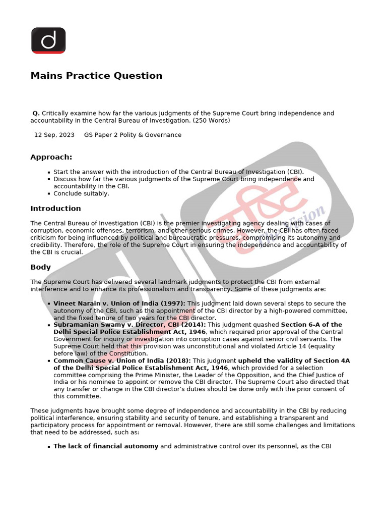 Cbi question | PDF