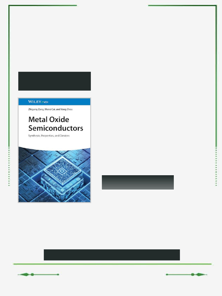 Metal Oxide Semiconductors Synthesis Properties and Devices 1st Edition ...