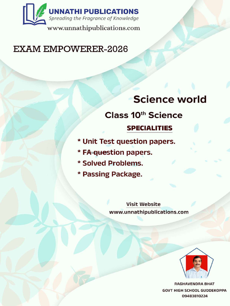 KSEAB SSLC Science EM Model Paper 2 2025 26 Solved | PDF | Sodium ...