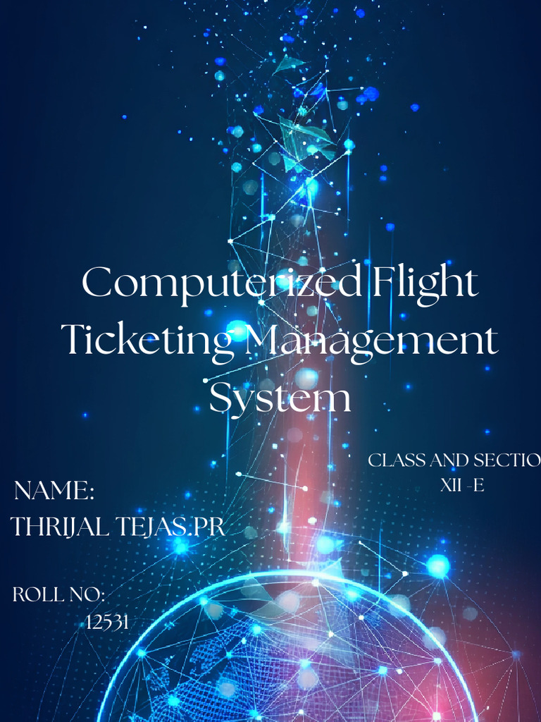 Computerized Flight Ticketing Management System (Posters (Portrait)) (2 ...