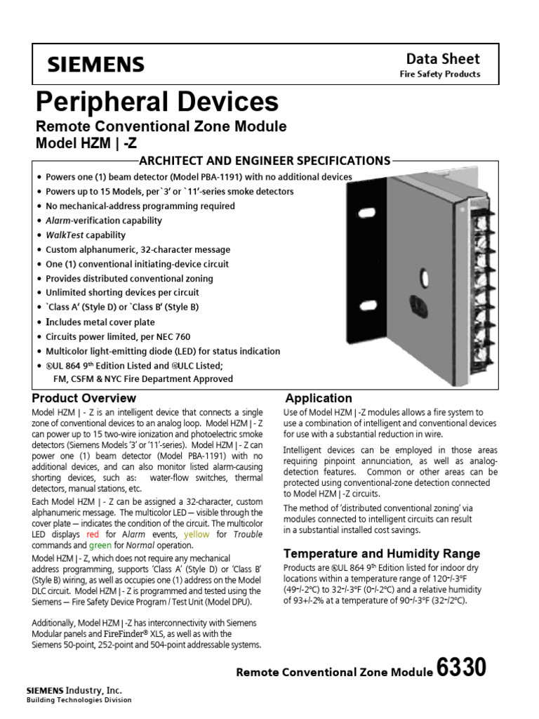 HZM Remote Conventional Zone Module | PDF | Light Emitting Diode ...