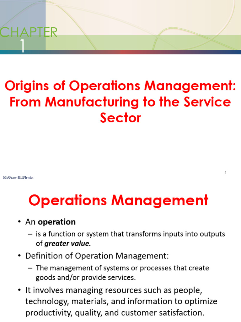 BITHM Operations Management Chapter 1 | PDF | Operations Management ...