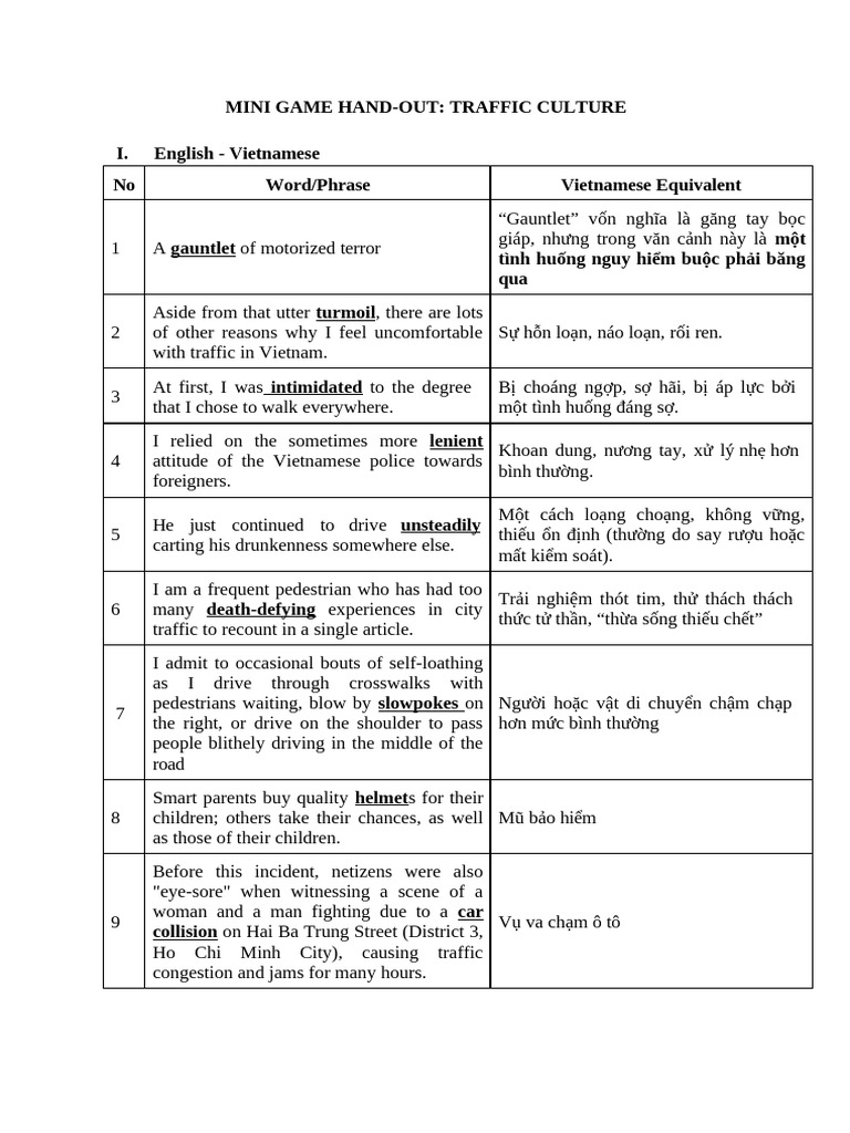 [GROUP 4] Handout - Traffic Culture | PDF