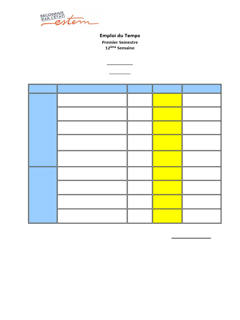 Emploi Du Temps - GC 3 - GC-3 | PDF