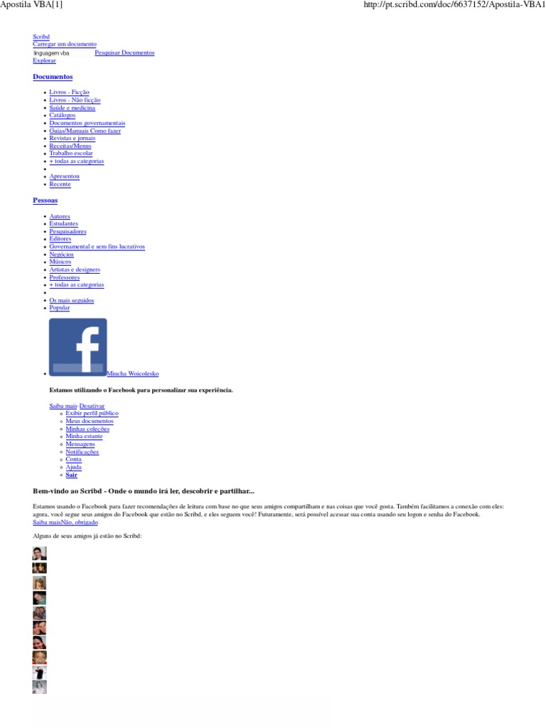 Apostila VBA | PDF | Microsoft Access | Microsoft Excel