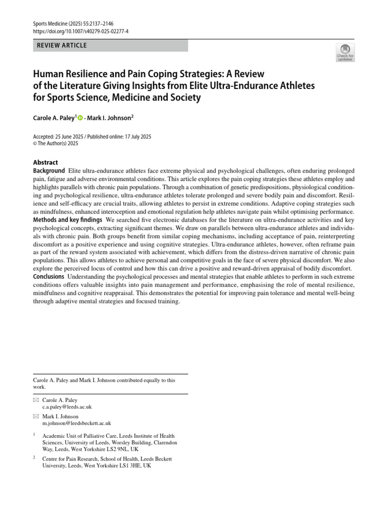 Human Resilience and Pain Coping Strategies | PDF | Psychological ...