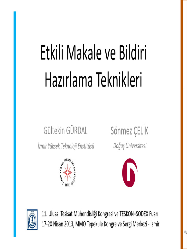 Etkili Makale Ve Bildiri HAzırlama TEknikleri | PDF