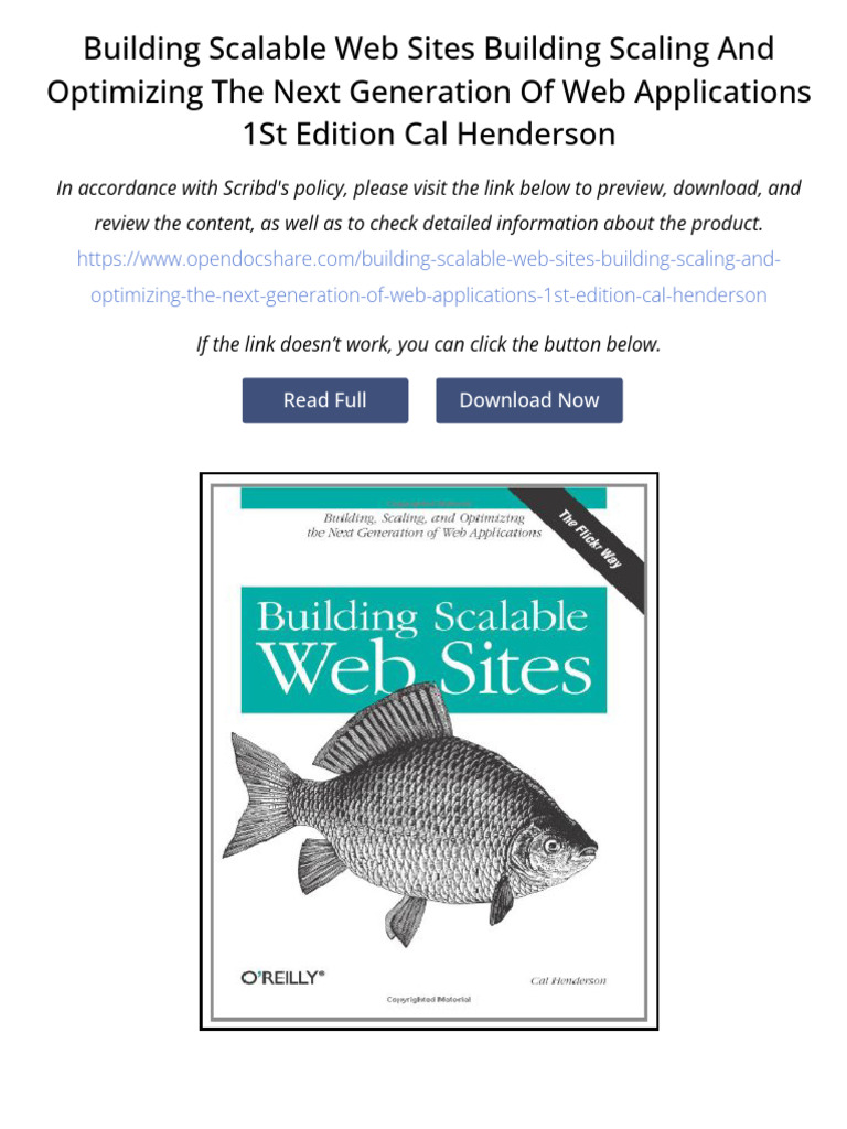 Building Scalable Web Sites Building Scaling And Optimizing The Next ...