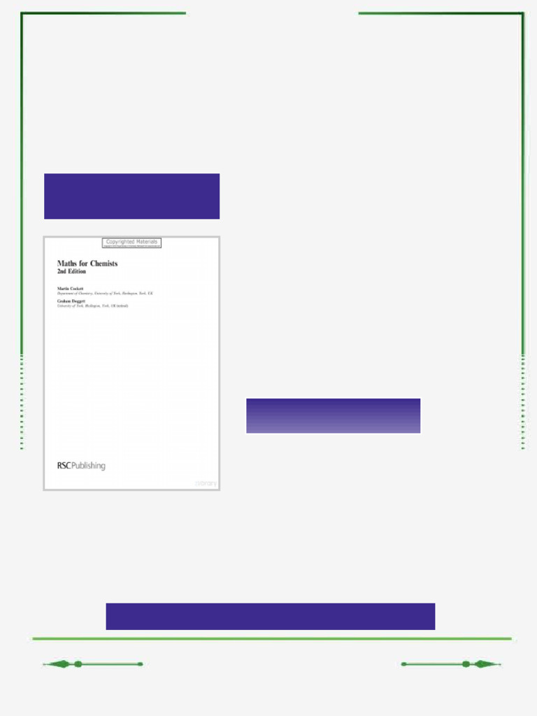 Maths for Chemists 2nd Edition Martin Cockett eBook annotated edition ...