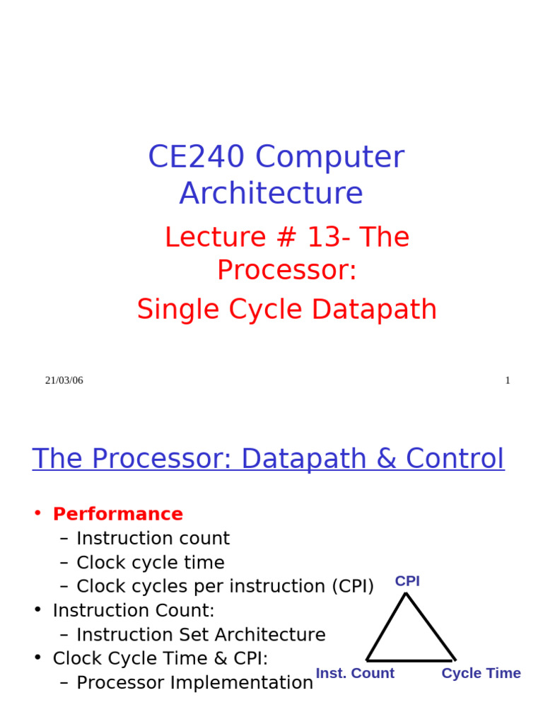 Lecture13 Processor Datapath I | PDF | Central Processing Unit ...