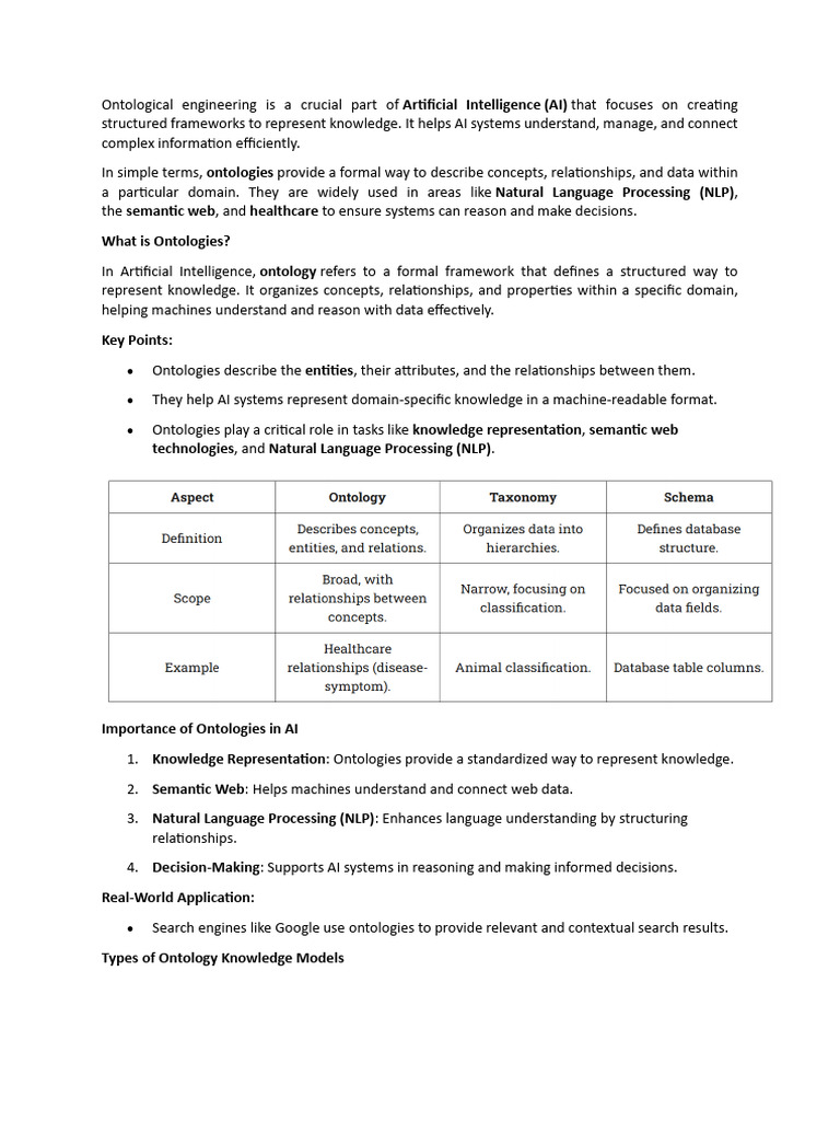 Understanding Ontological Engineering in AI | PDF | Ontology ...