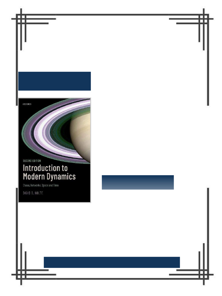 Introduction to Modern Dynamics: Chaos, Networks, Space, and Time 2nd ...