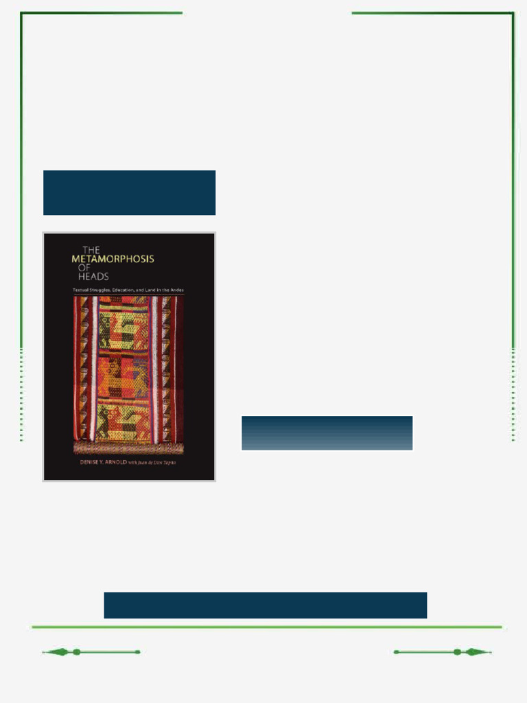 The Metamorphosis of Heads Textual Struggles Education and Land in the ...