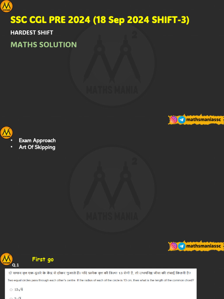 SSC CGL PRE 2024 (18 Sep 2024 Shift-3) Without Annotations | PDF