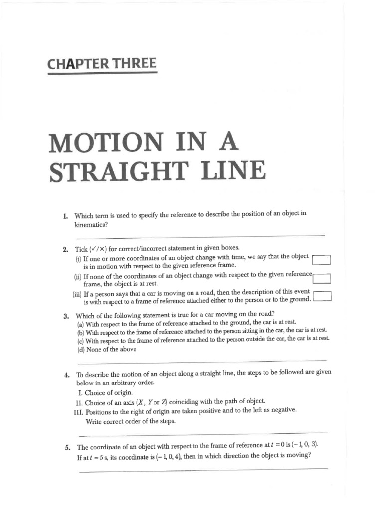 3.Motion in a Straigh Line | PDF