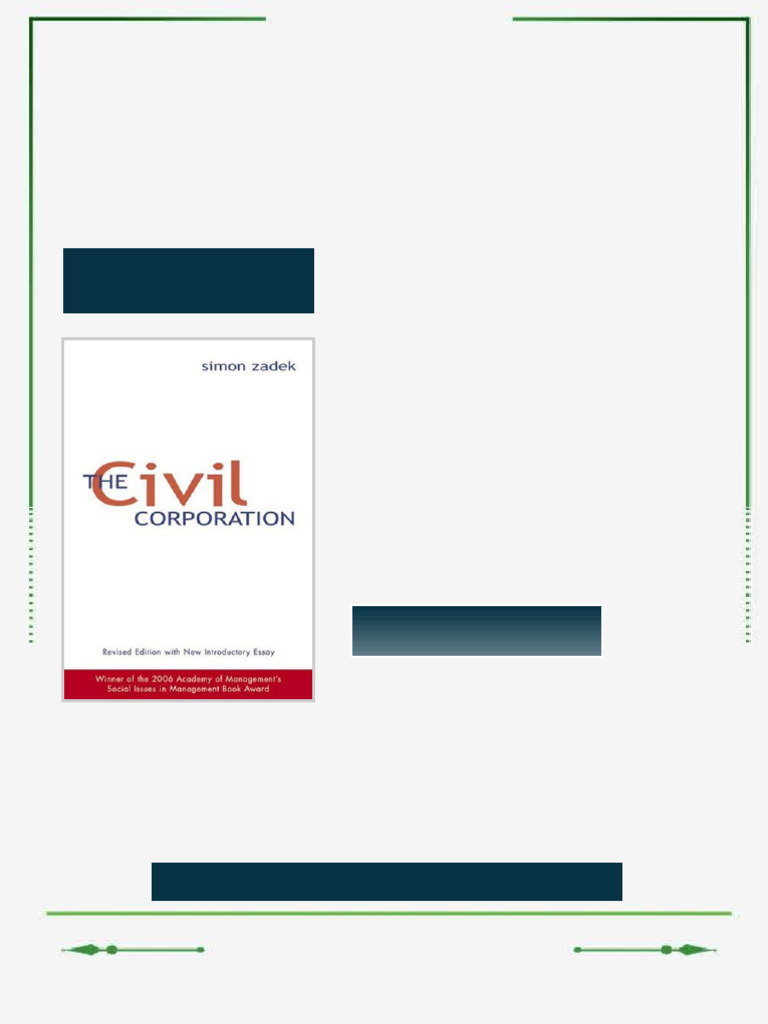 The Civil Corporation The New Economy of Corporate Citizenship Simon ...