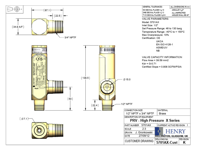 PRV 5701AX-Data Sheet | PDF | Mechanical Engineering | Gas Technologies