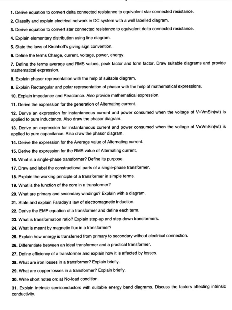 Question Bank EEE | PDF