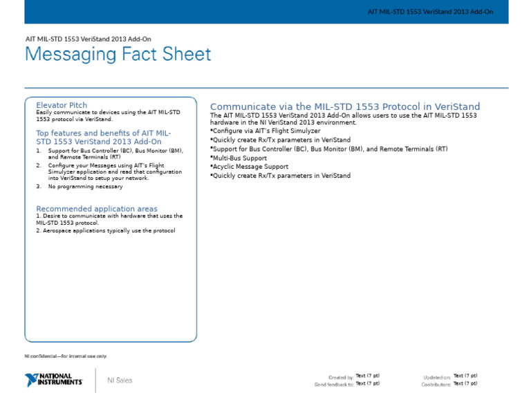 AIT MIL-STD 1553 Add-On for VeriStand | PDF