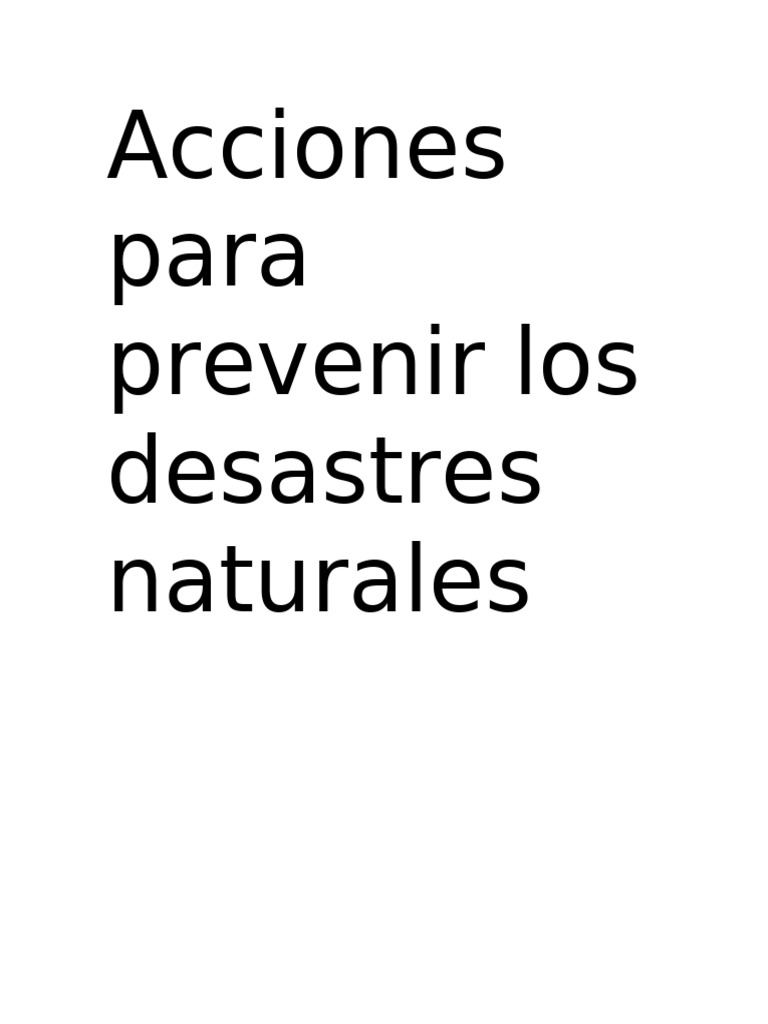 Acciones para Prevenir Los | PDF