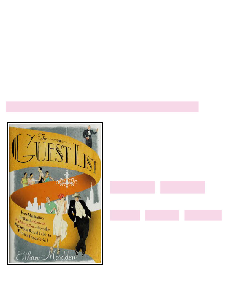 The Guest List How Manhattan Defined American Sophisticationfrom The ...