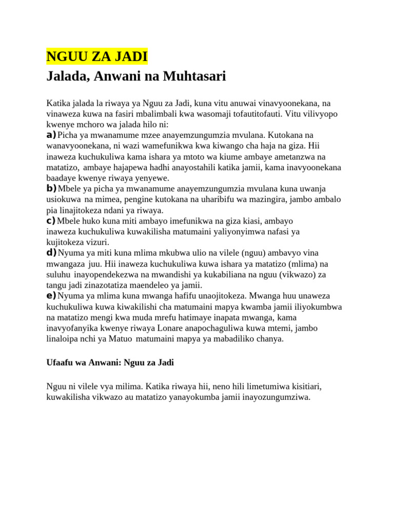 Nguu Za Final | PDF