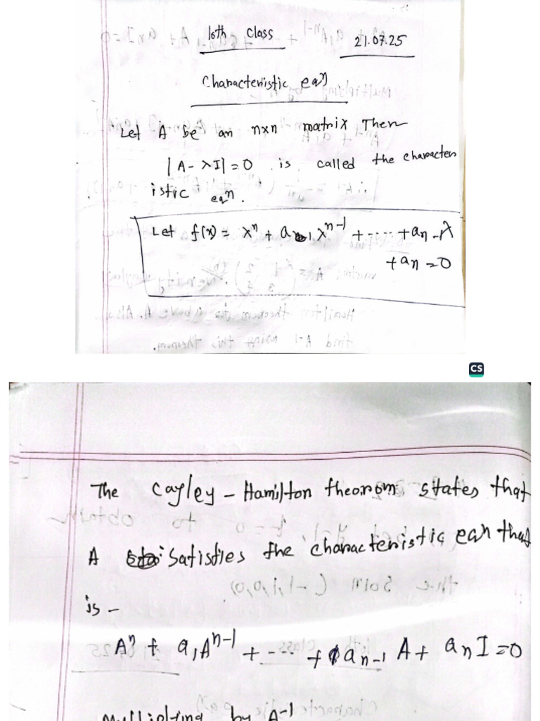 MAT 205 (10th Class HandNote) | PDF