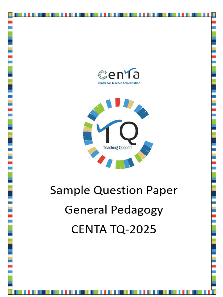 General Pedagogy Sample Question Paper | PDF | Teachers | Educational ...