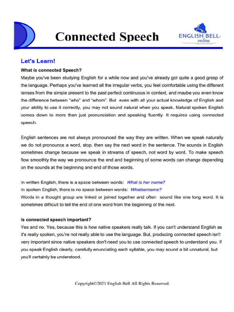 10 - Connected Speech | PDF