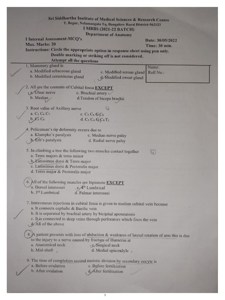 1st Internal Papers - 2022 | PDF