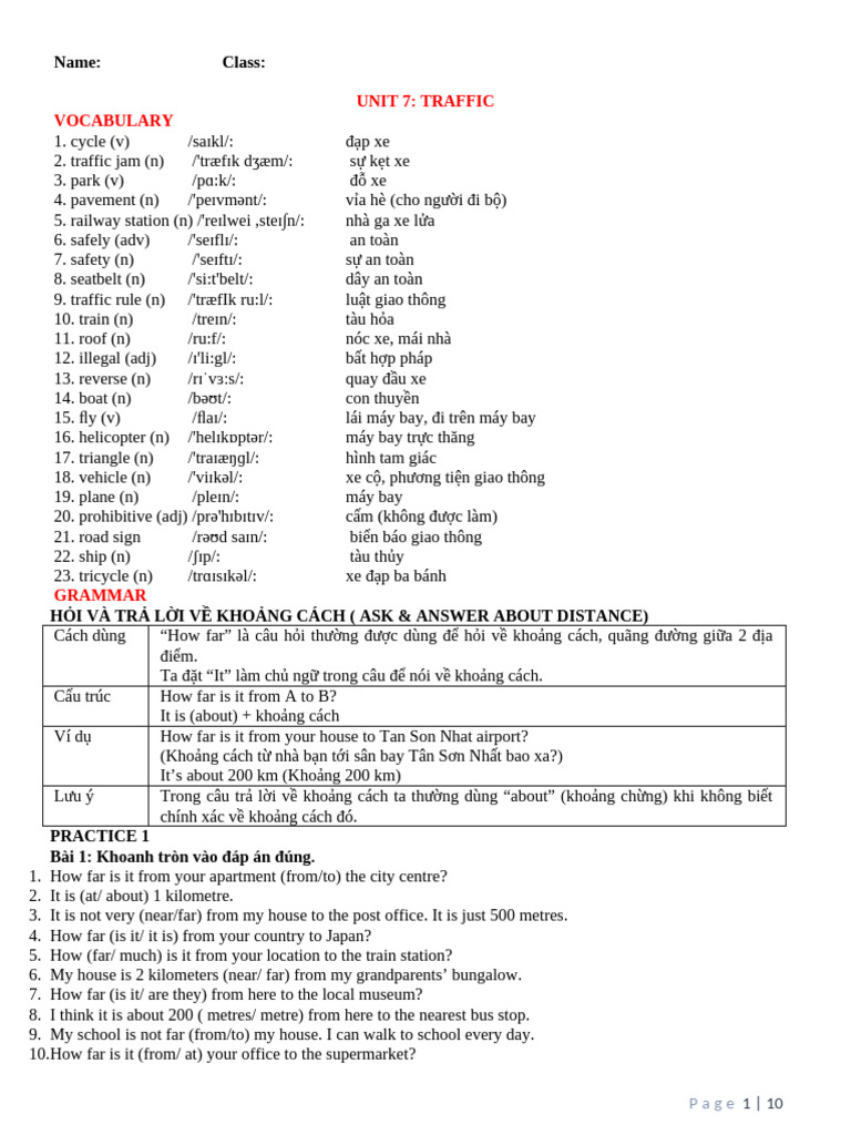 UNIT 7 GLOBAL 7 HS | PDF | Traffic | Bus