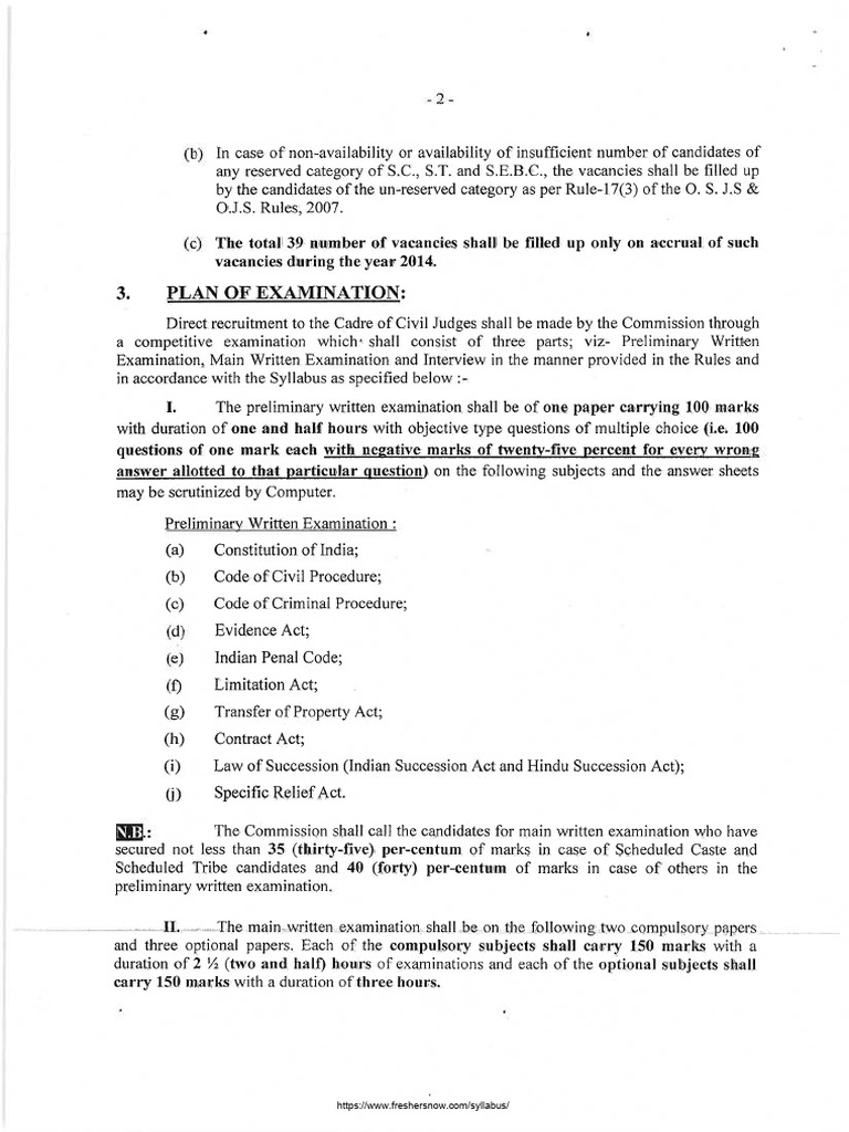 OPSC Civil Judge Test Pattern Topics | PDF