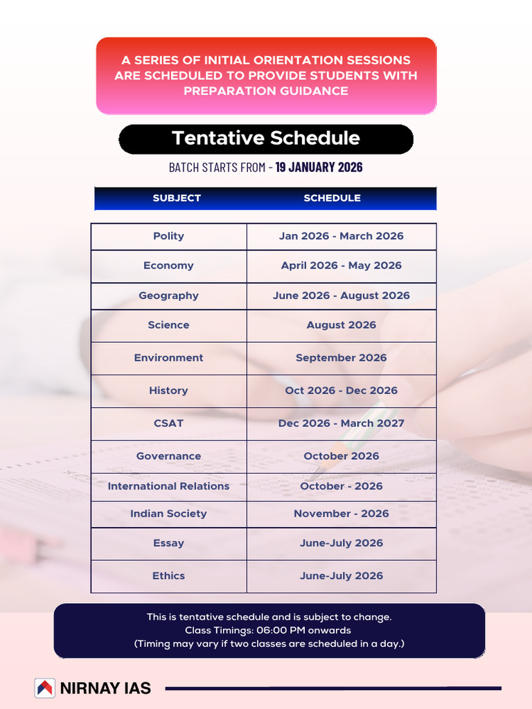 Tentative Schedule | PDF