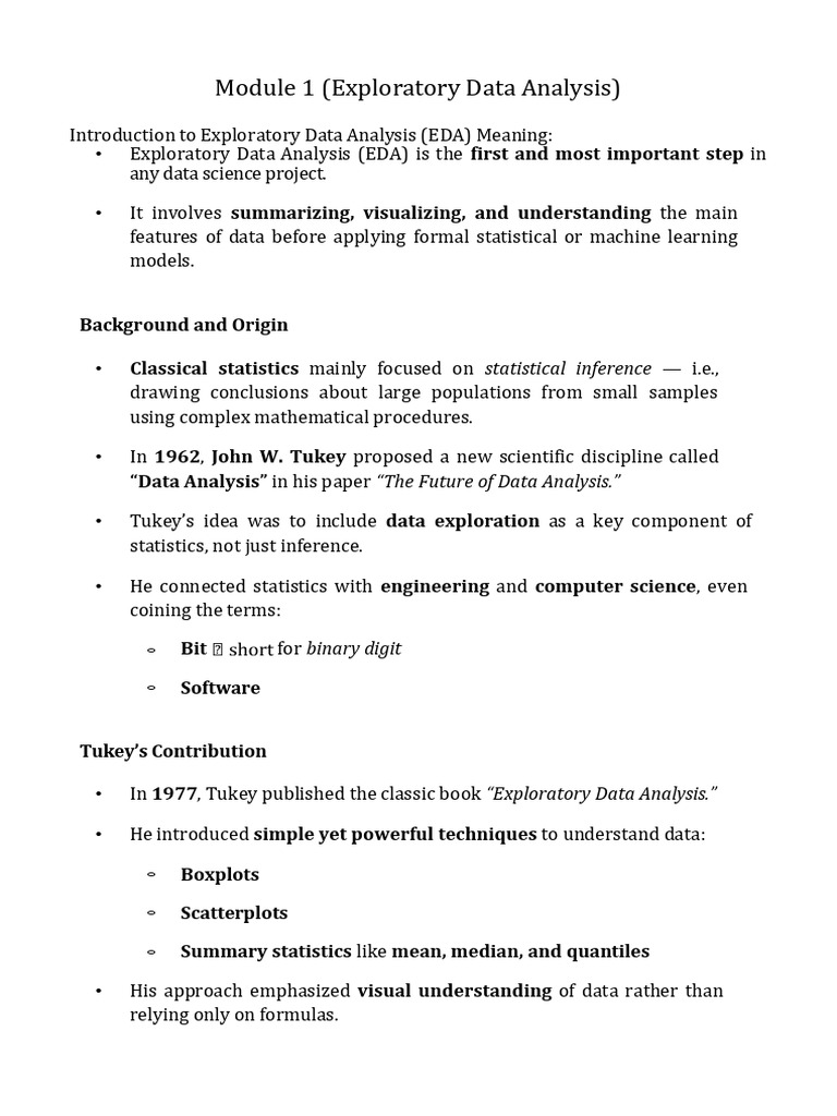 Notes Mod1 | PDF | Mean | Variance