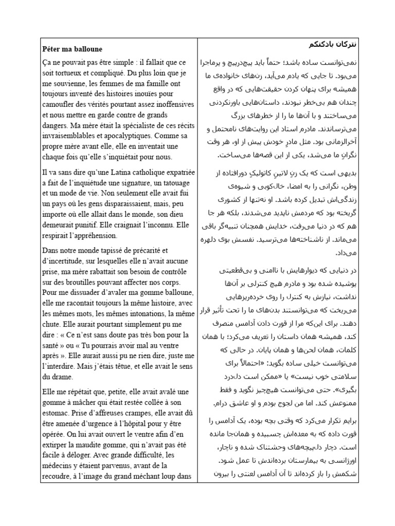 French–Persian Parallel Text - Là où je me 3 | PDF
