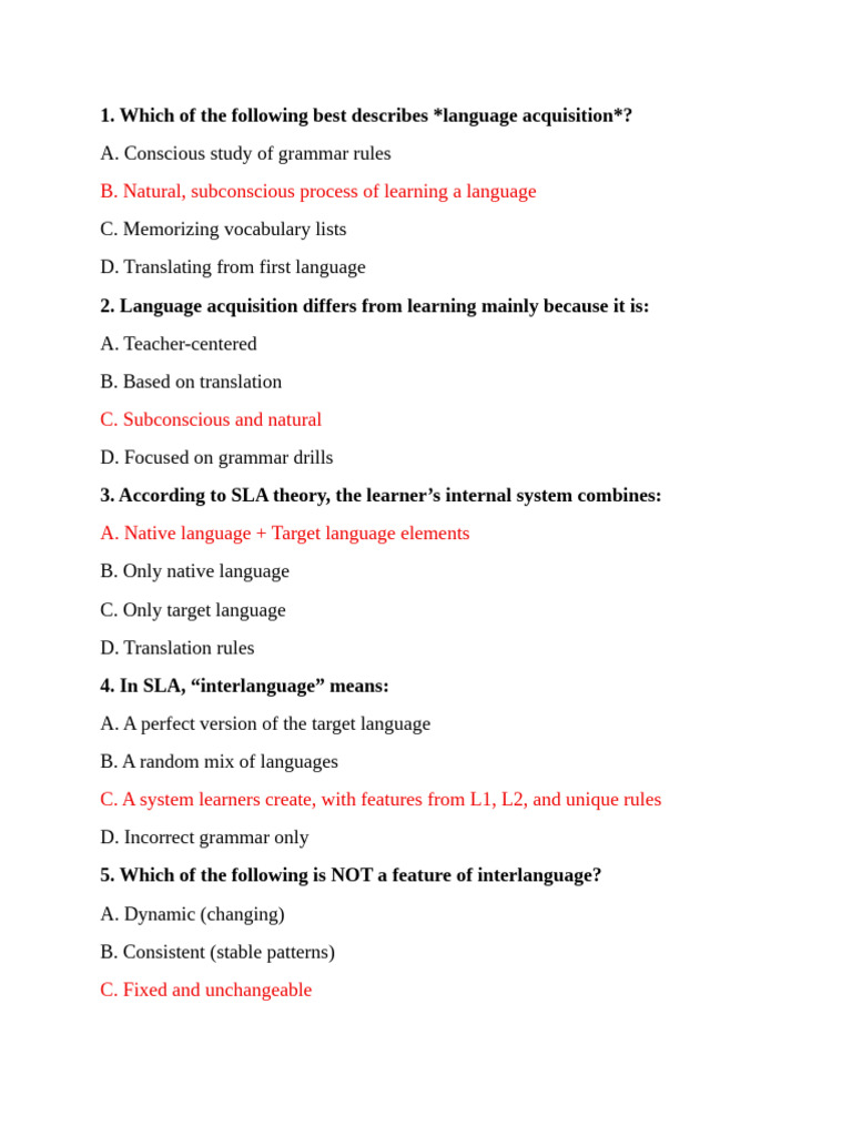 SLA1 | PDF | Second Language Acquisition | Second Language
